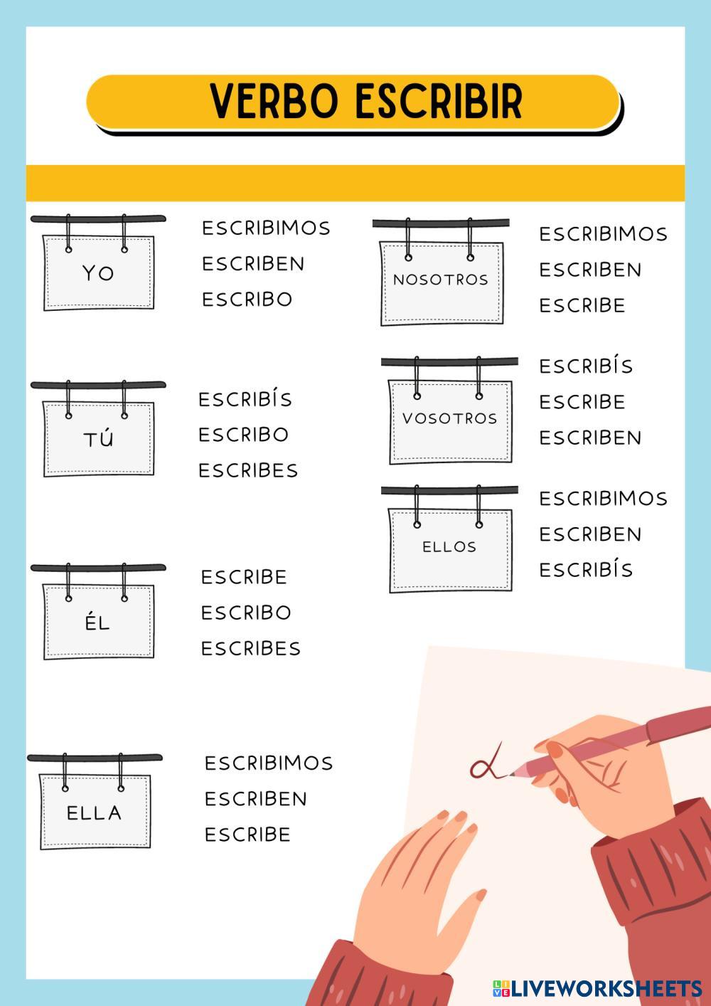 VERBO ESCRIBIR | Live Worksheets