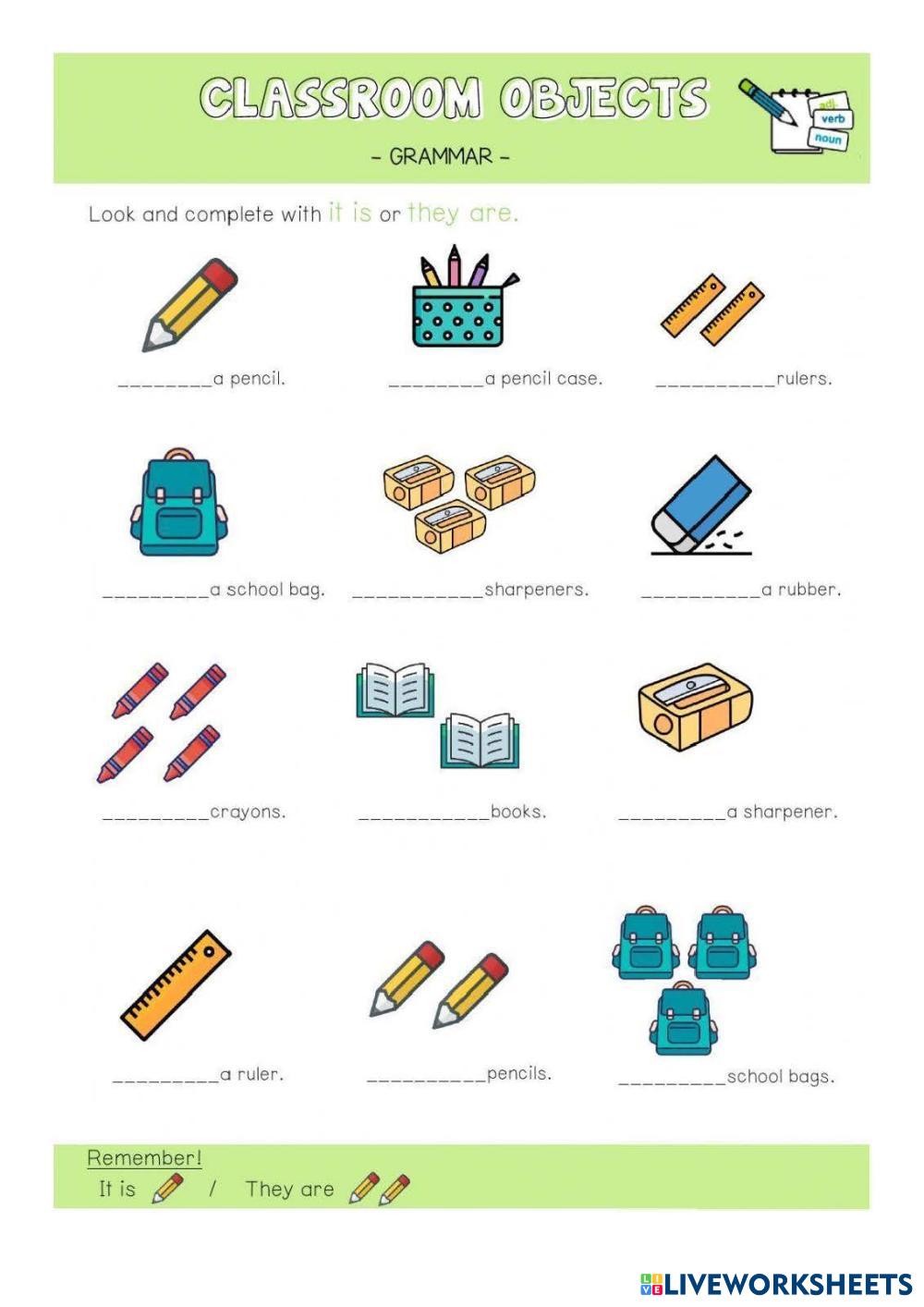 There is there are school objects | Informatica_facil