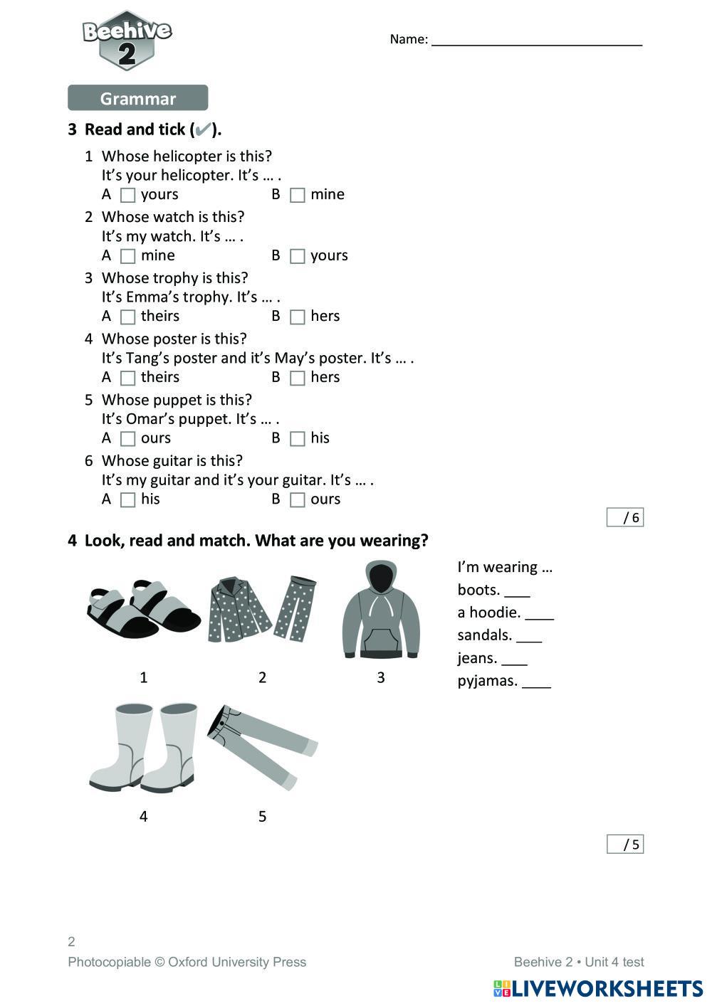 BEEHIVE 2- UNIT… | Free Interactive Worksheets | 7307109