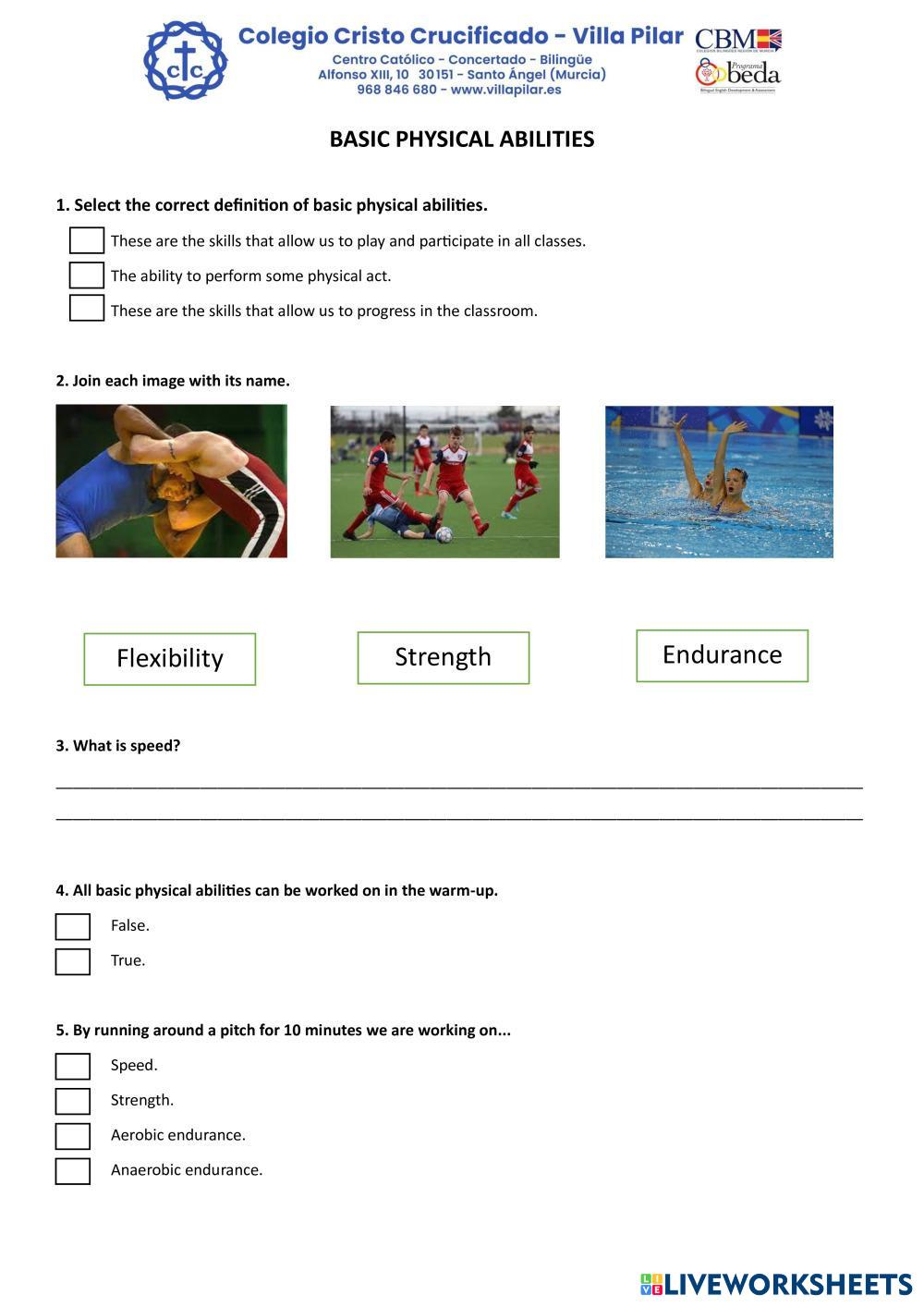 Basic physical … | Free Interactive Worksheets | 7309044