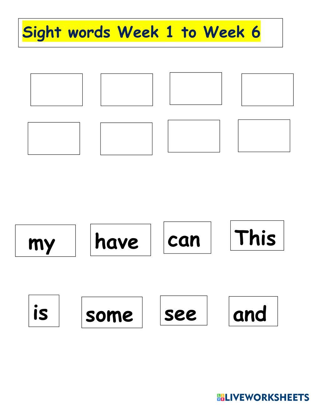 Sight words | Live Worksheets
