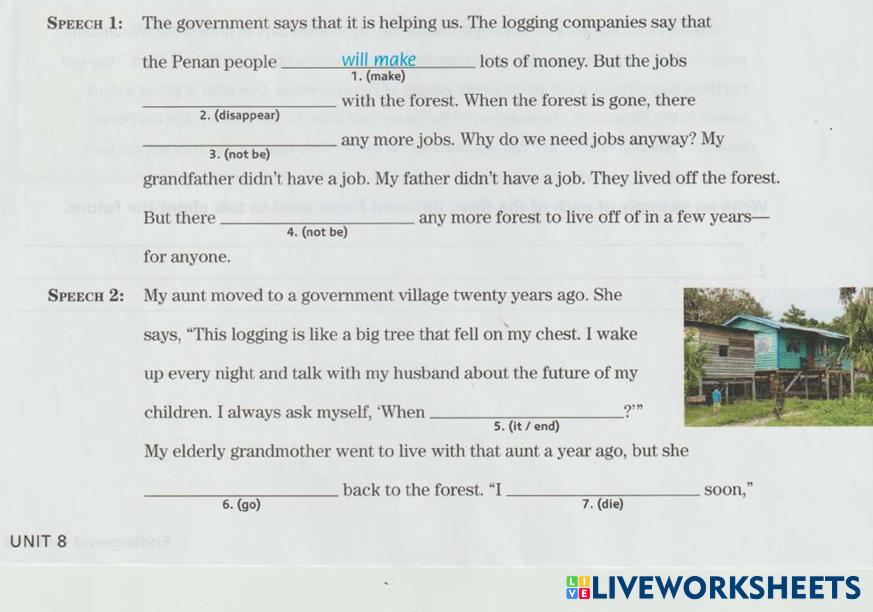 Skills 2 unit 8 "Grammar practice" | Live Worksheets