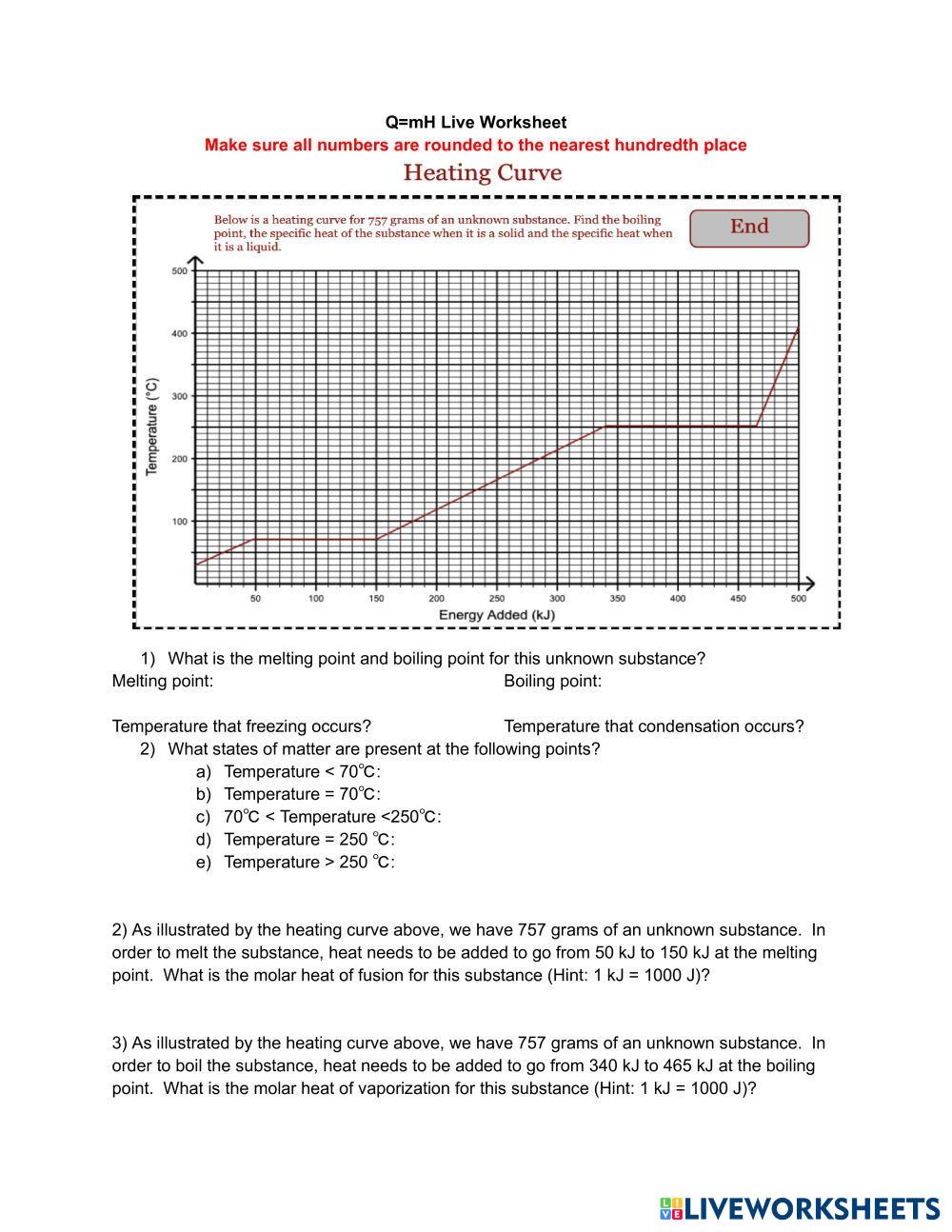 Q=mH calculations | Live Worksheets