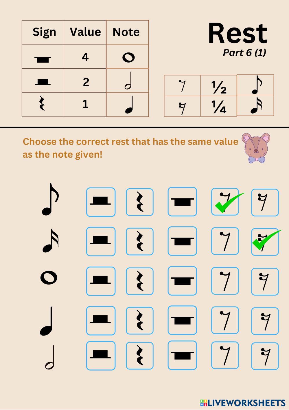 Rest | Free Interactive Worksheets | 7312696