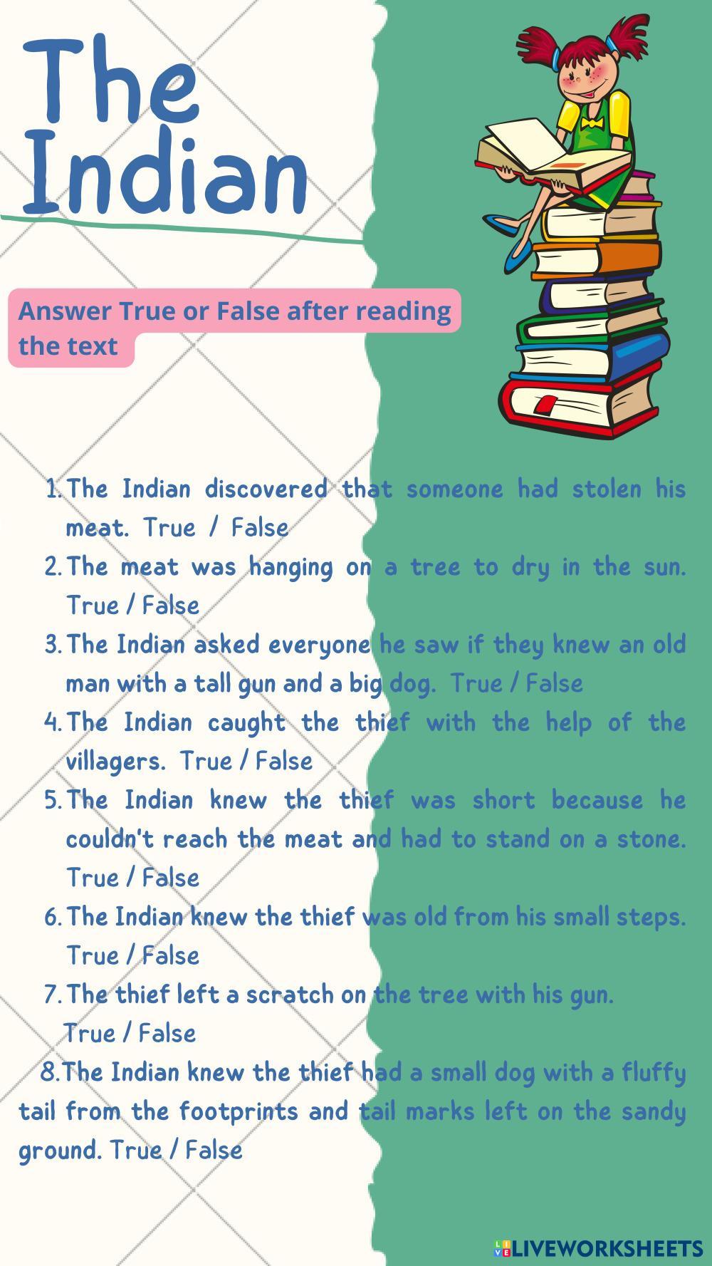 The Indian | Live Worksheets