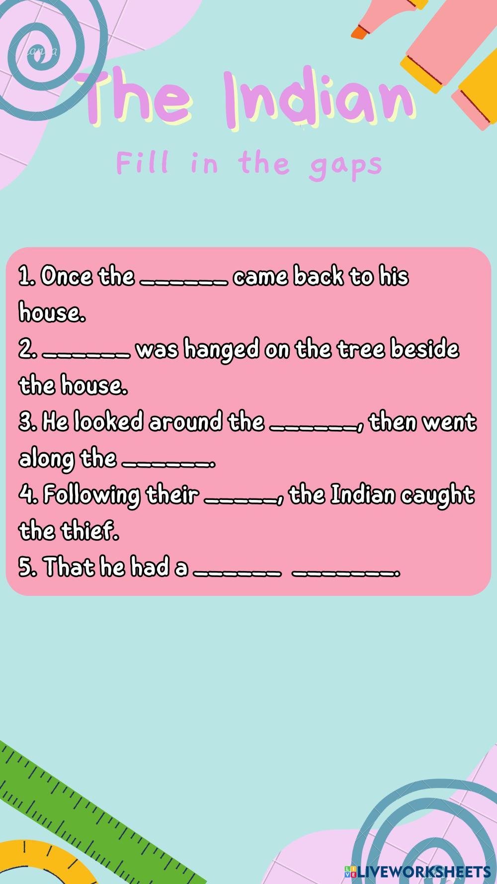 The Indian | Live Worksheets