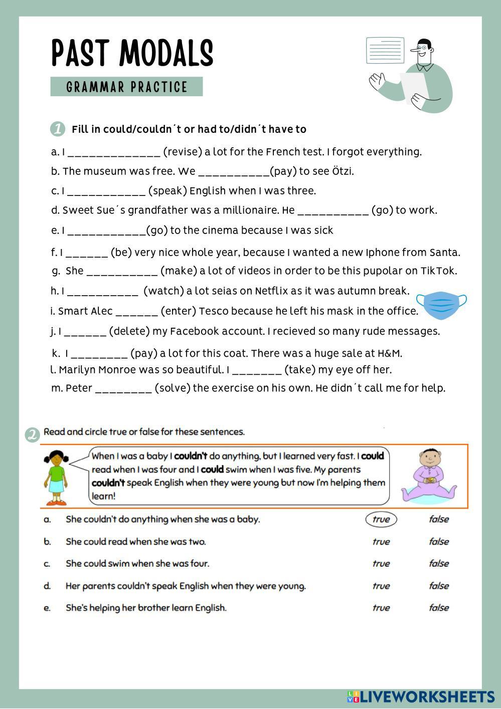 Past Modals | Live Worksheets