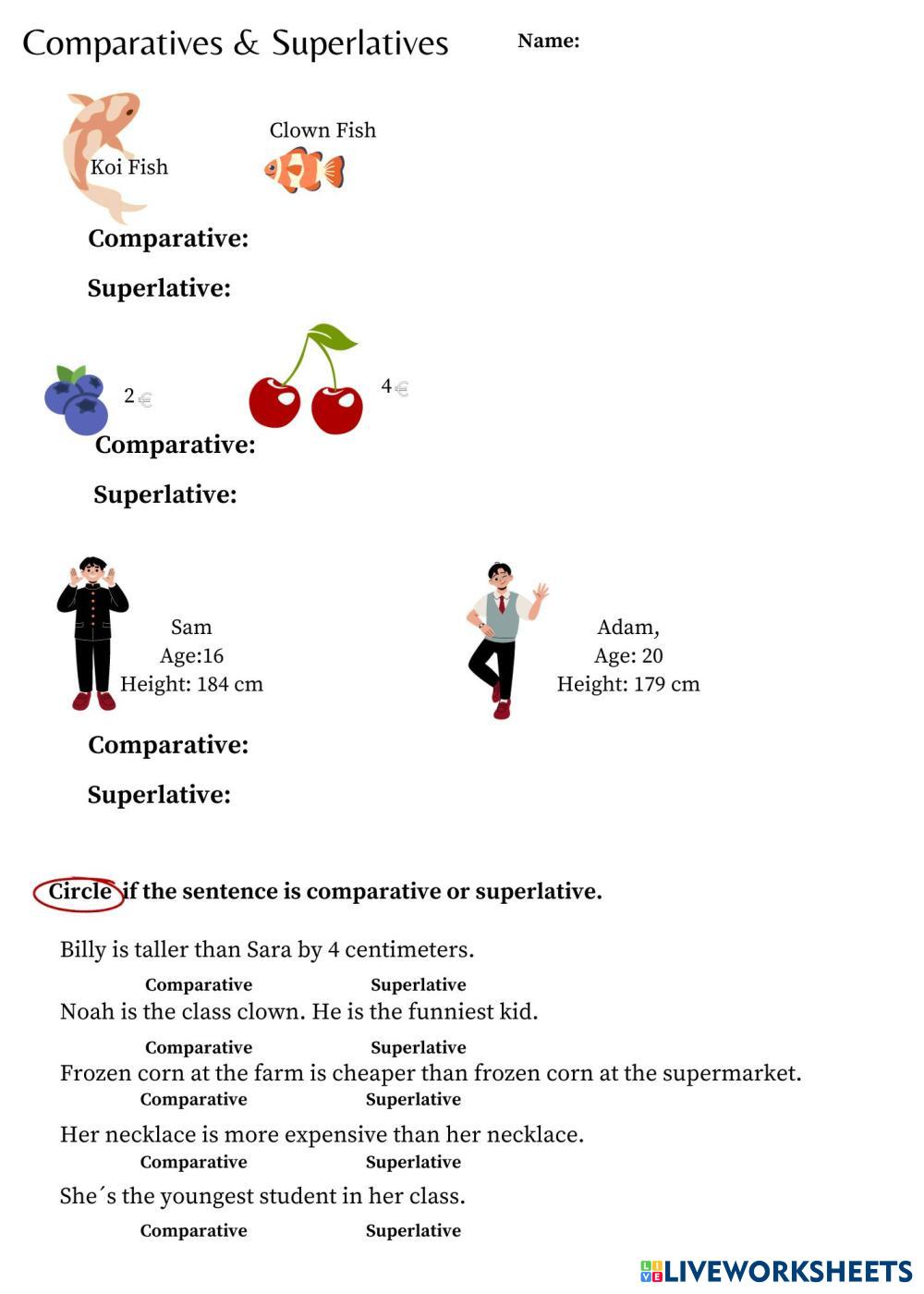 Comparative/Sup… | Free Interactive Worksheets | 7313481