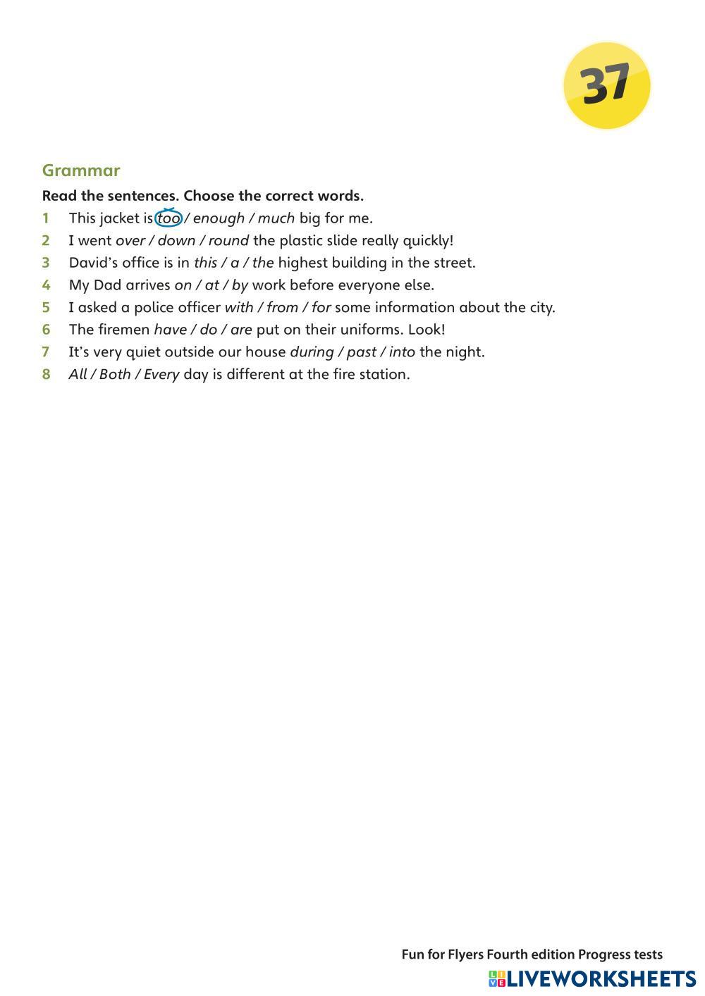 test 36-40 | Live Worksheets