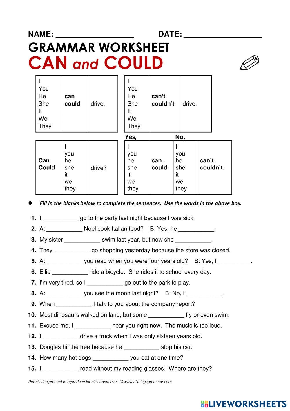 Can could modal verbs of possibility 7318170