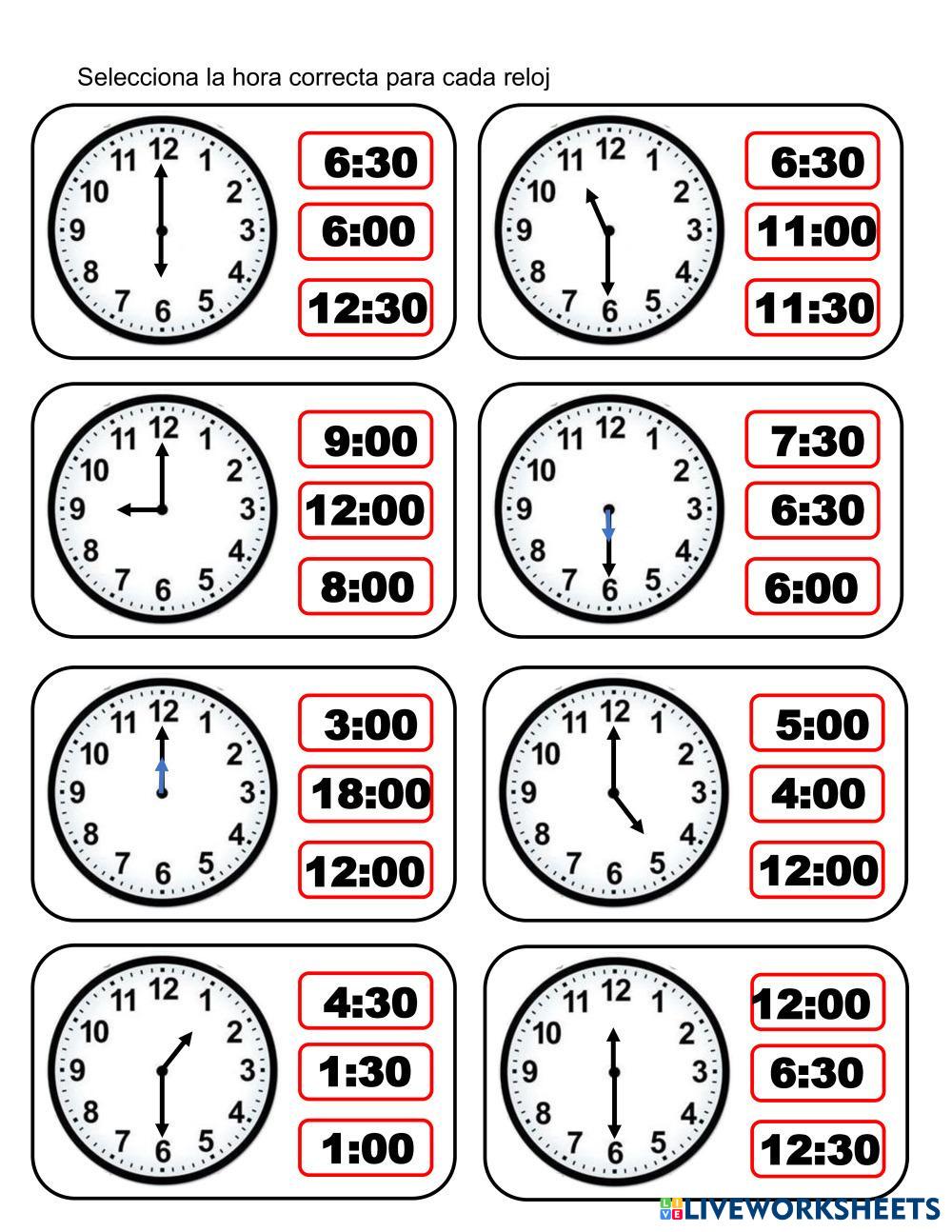 Taller del reloj | Free Interactive Worksheets | 7320762