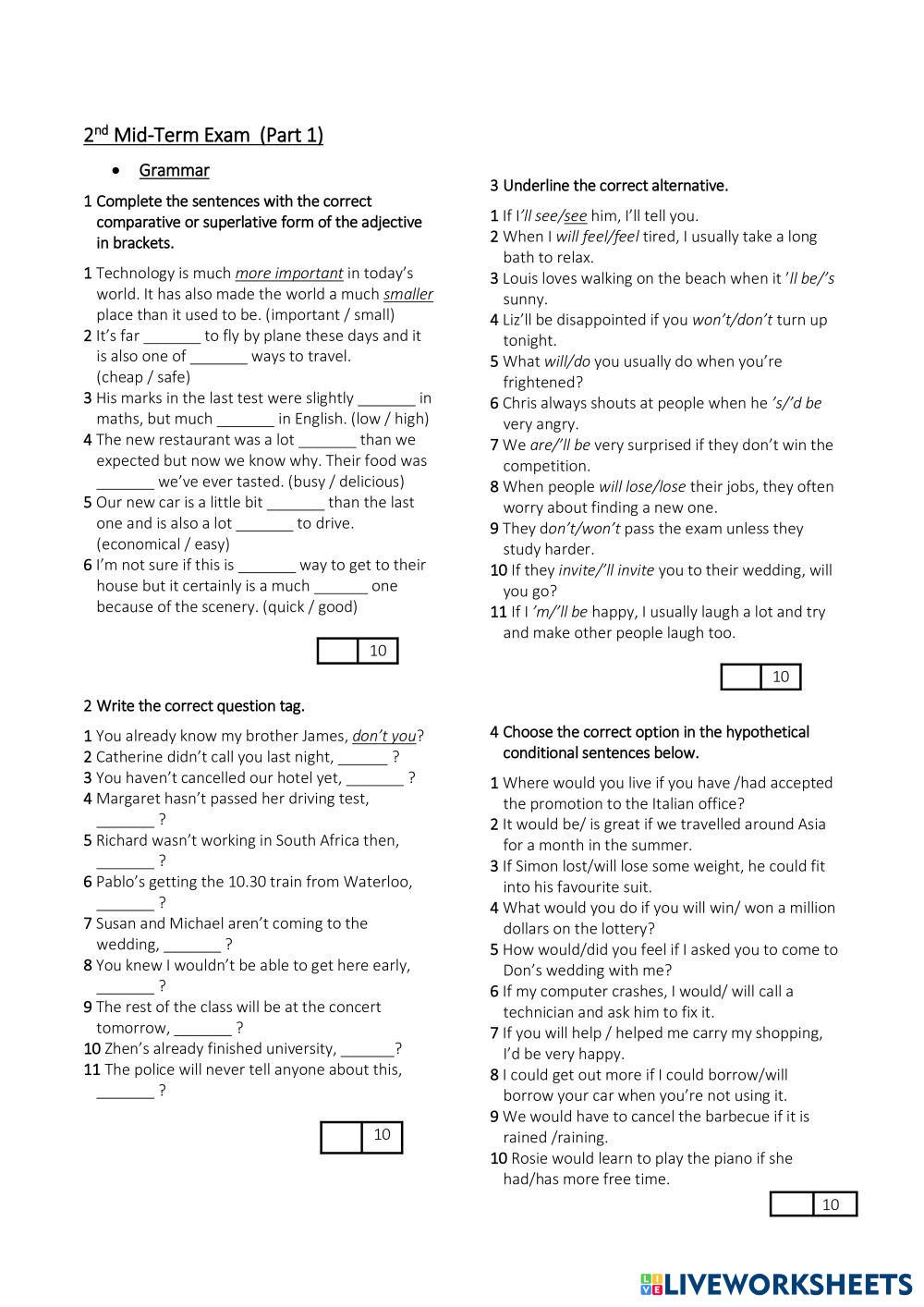 Discursive Practices I - Mid-term 2 (Part 1) | Live Worksheets
