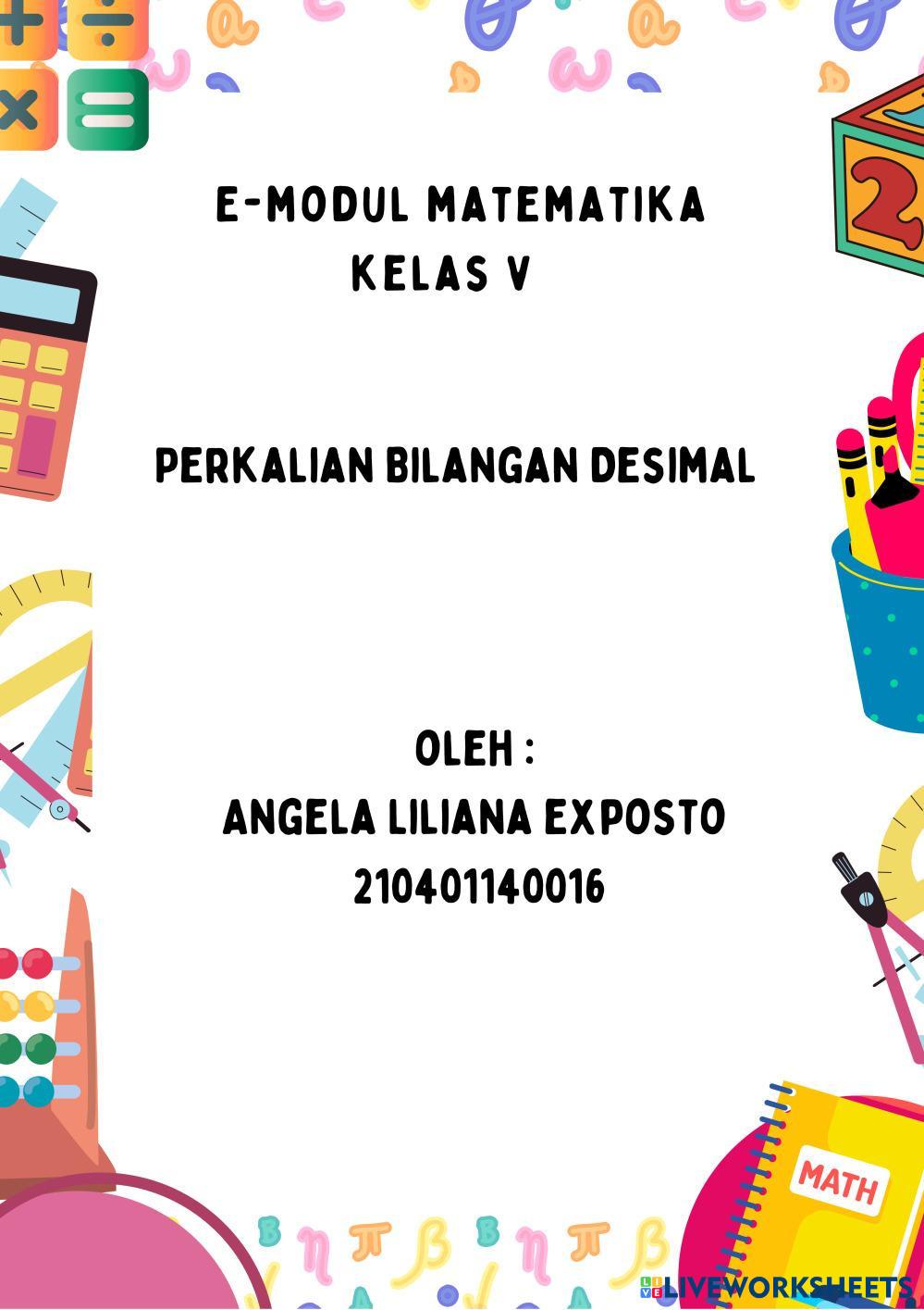 Perkalian Bilangan Desimal | Live Worksheets