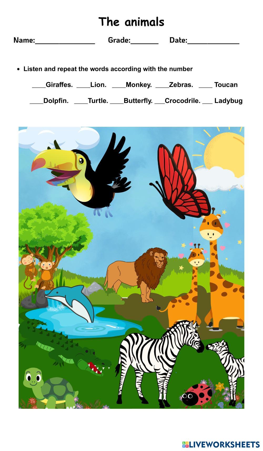 The animals | Live Worksheets