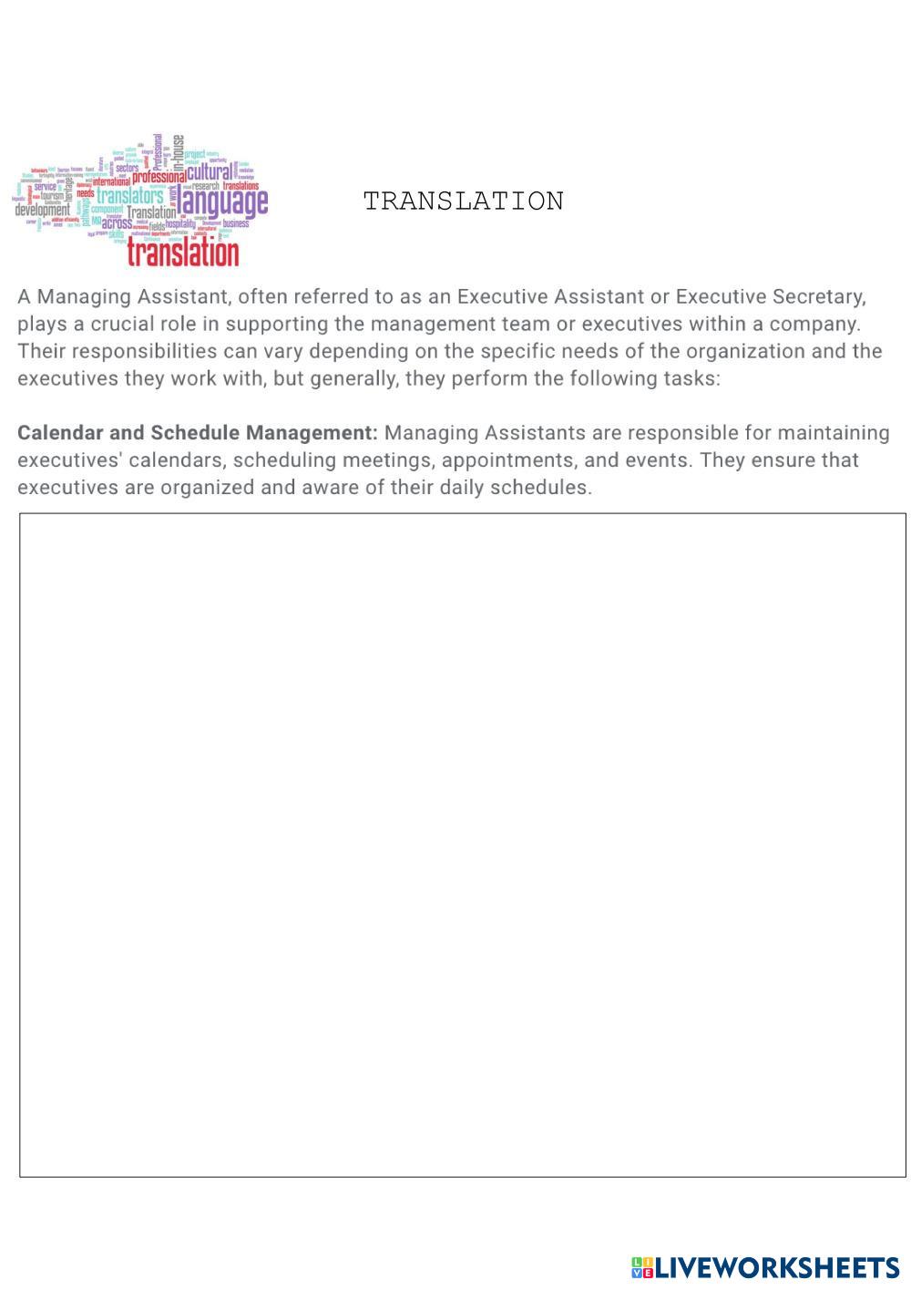 TRANSLATE INTO… | Free Interactive Worksheets | 7323866