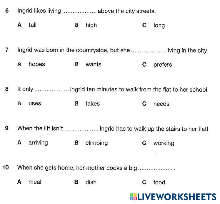DST TEST 2 READING PART 2 | Live Worksheets