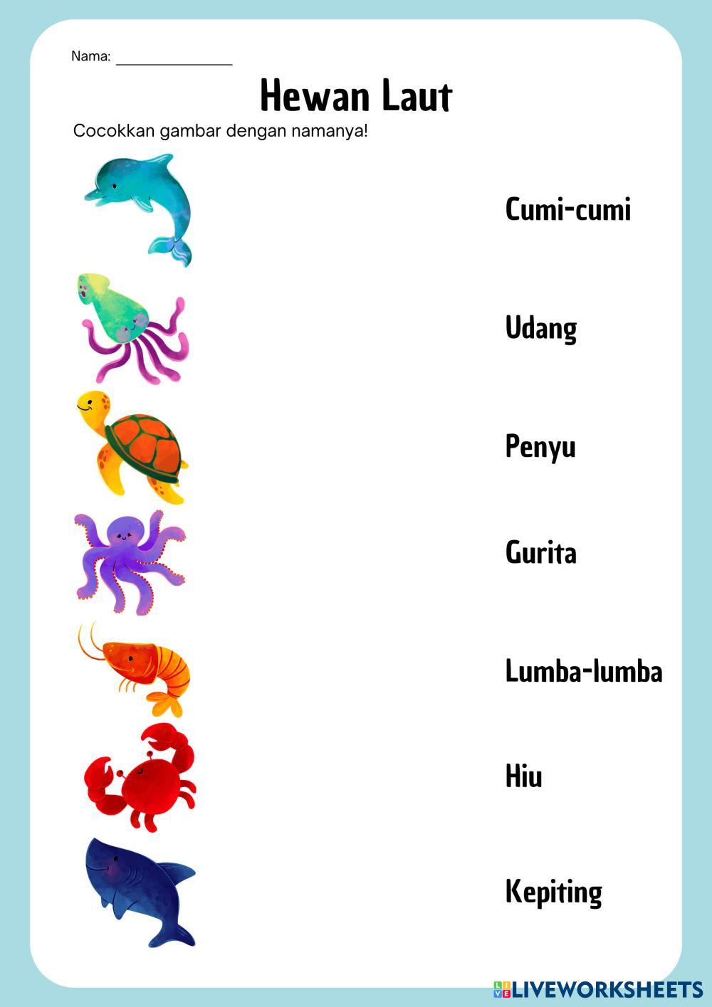 Hewan Laut | Live Worksheets