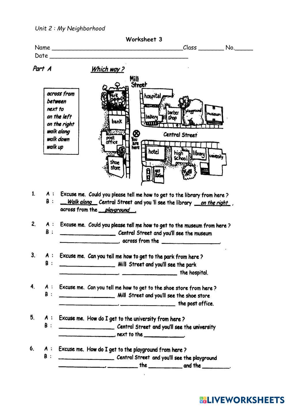 My neighborhood ws 3 | Live Worksheets