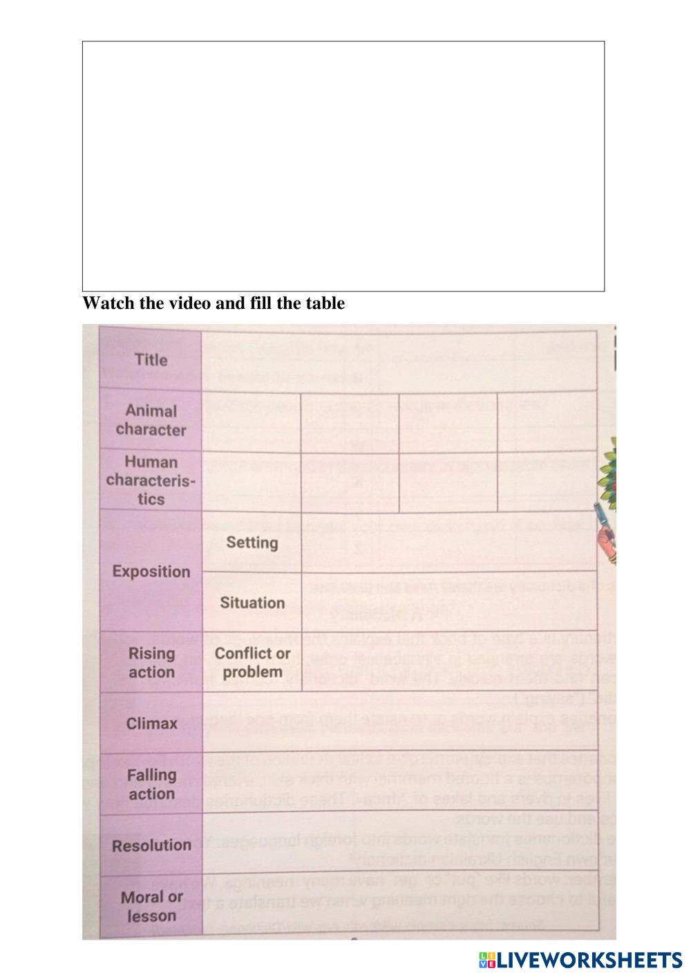 A Fable | Live Worksheets