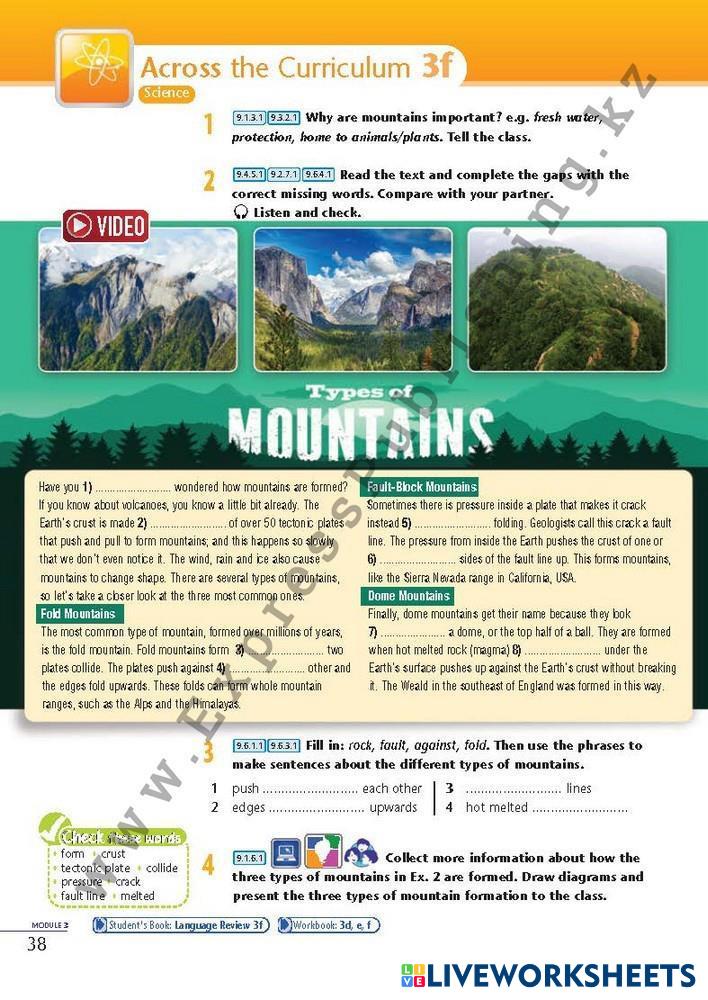 Mount | Live Worksheets