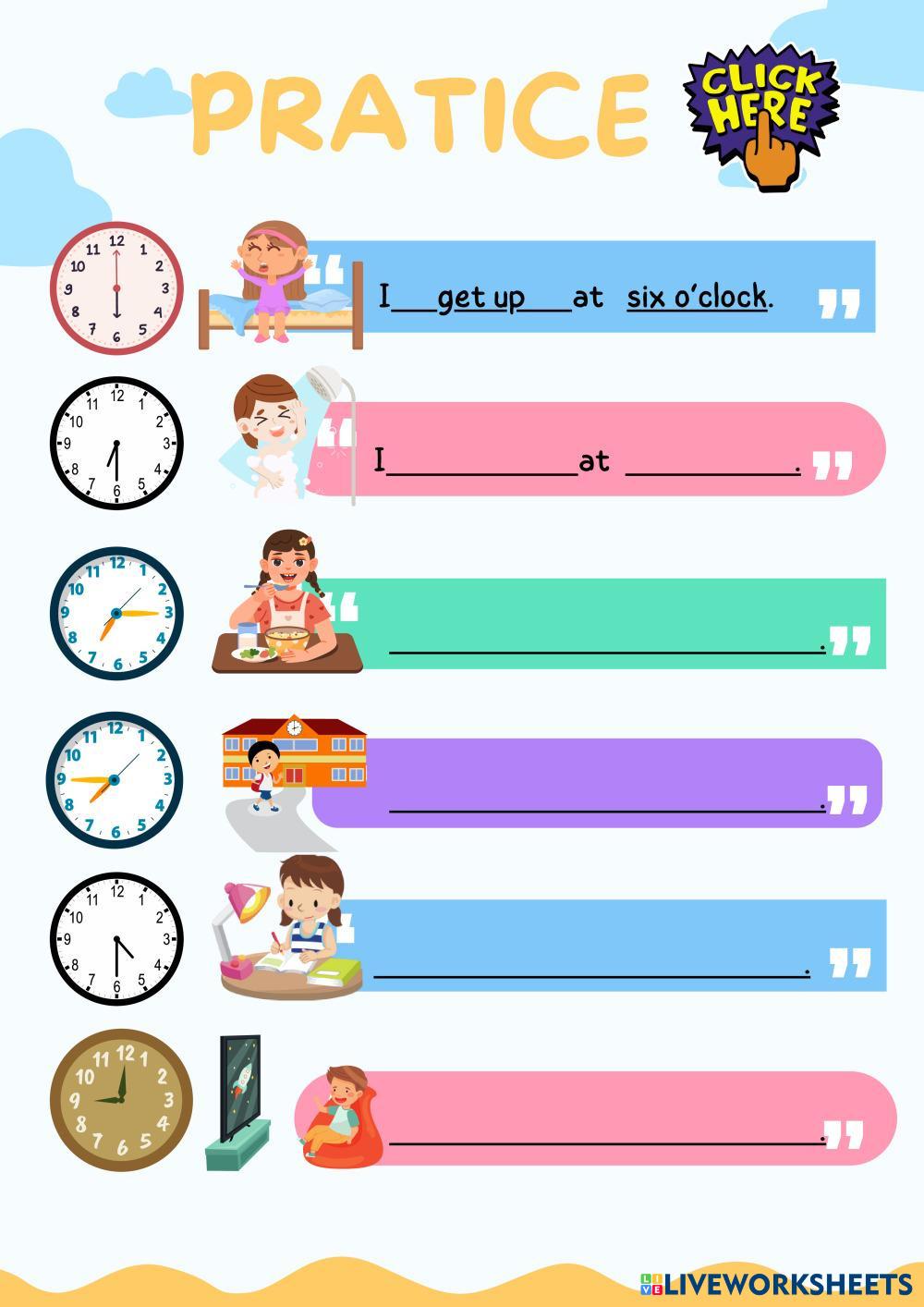 daily routine | Live Worksheets