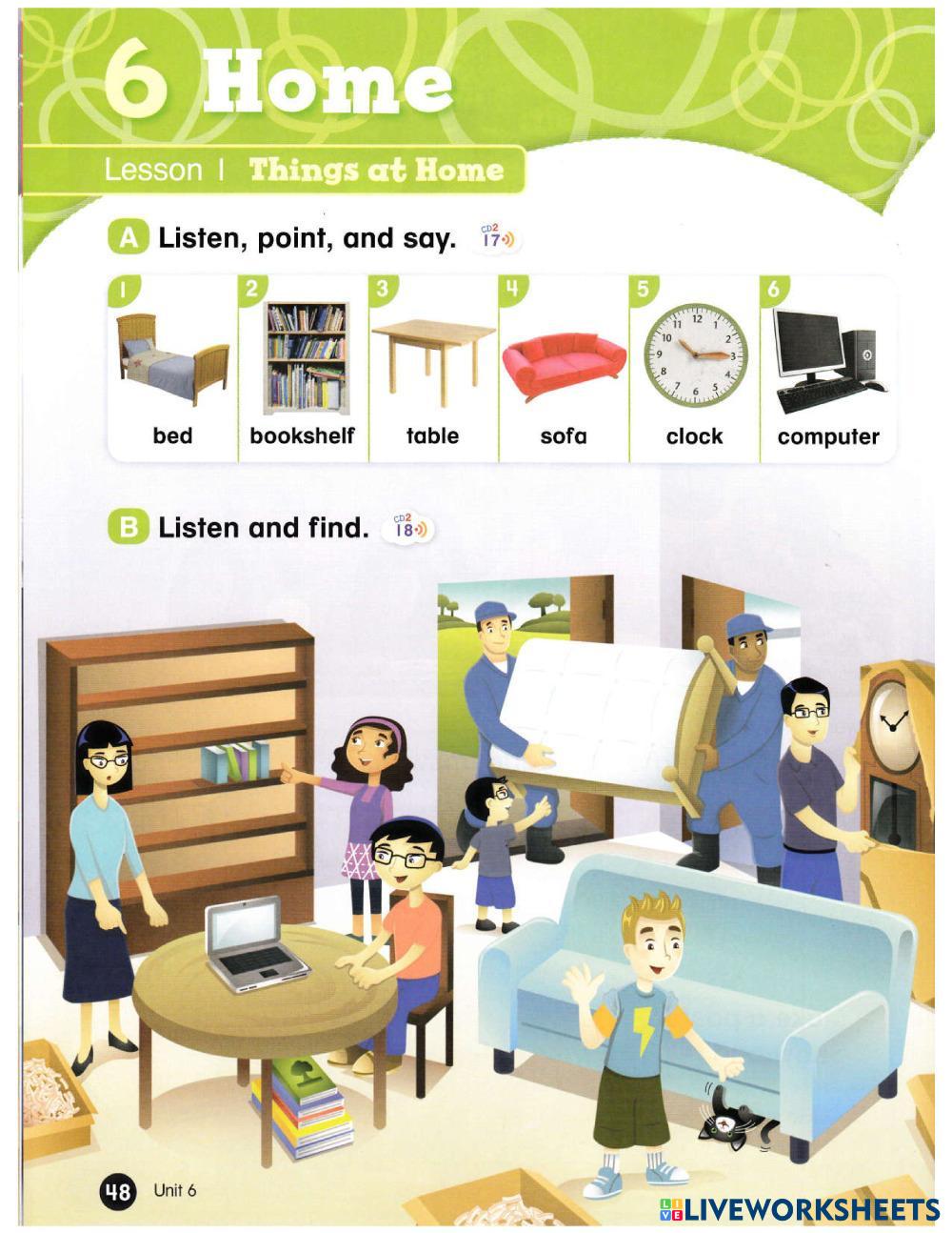 Things at home | Live Worksheets