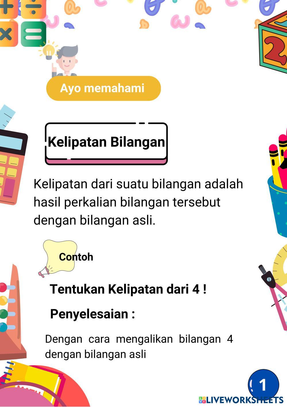 KPK ( Kelipatan Persekutuan Terkecil) | Live Worksheets