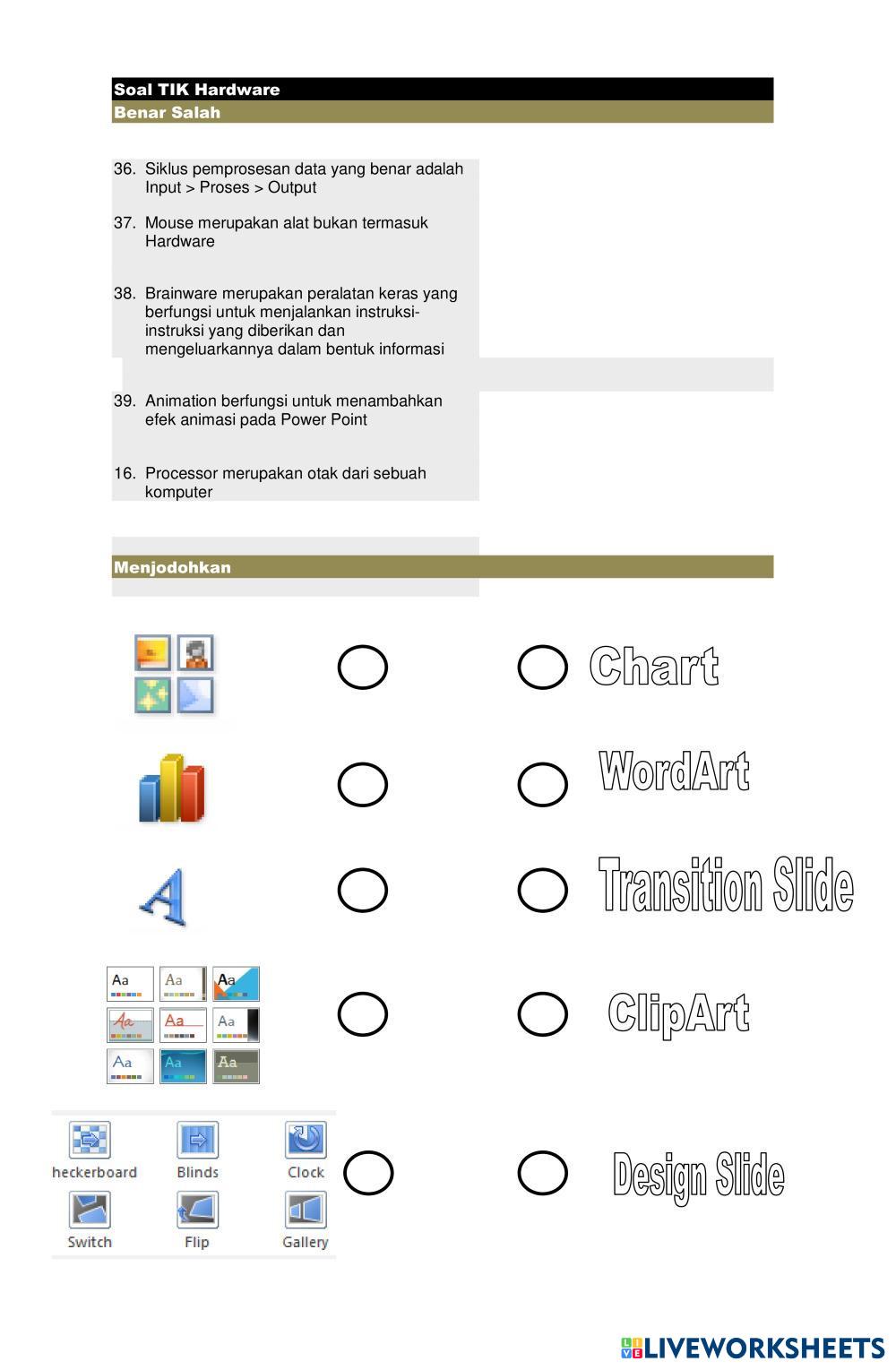 Ujian TIK Ms Office | Live Worksheets