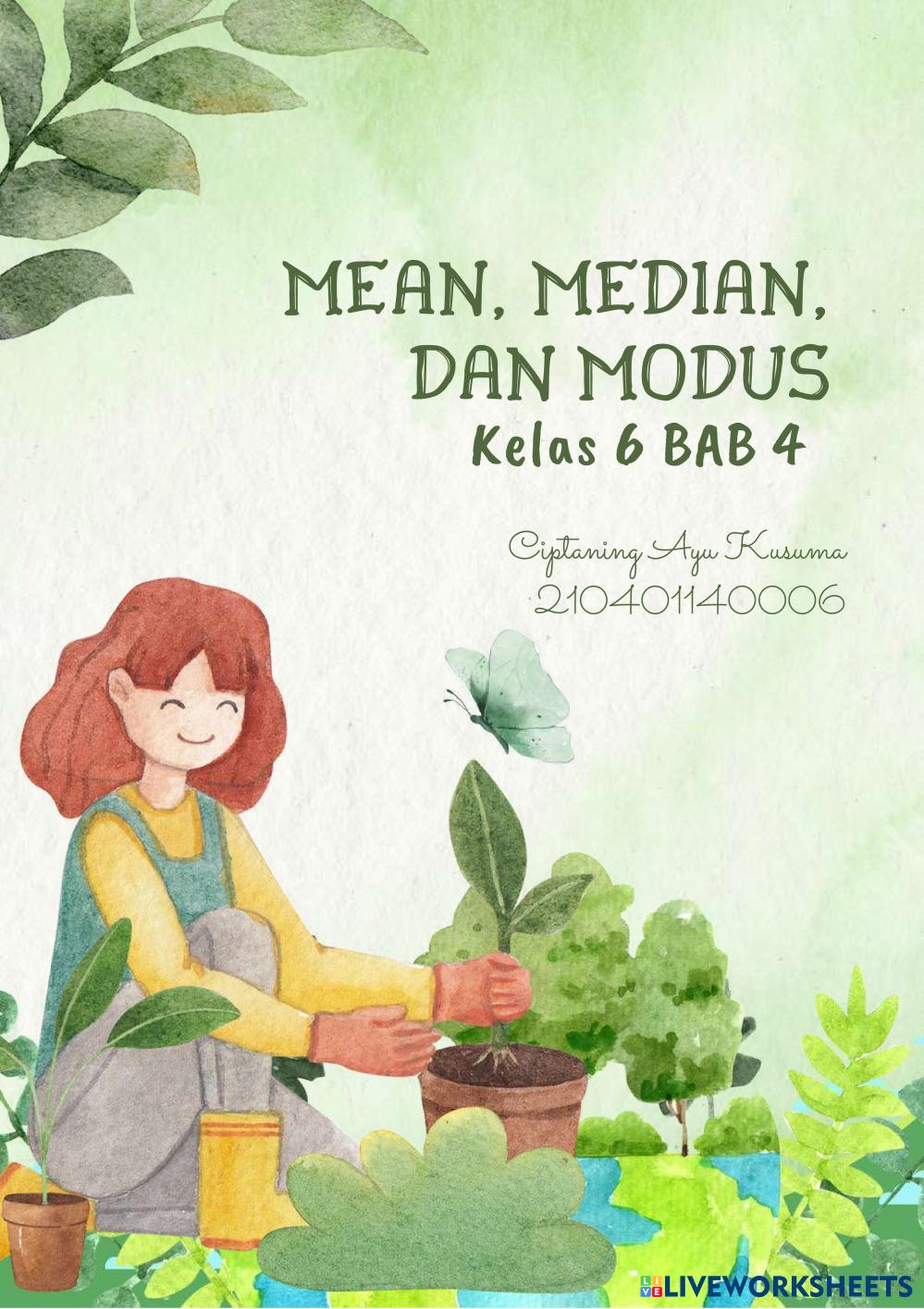 E-MODUL MEAN MEDIAN MODUS | Live Worksheets