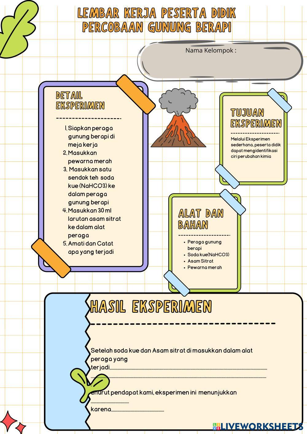 PUJI TRI WIJAYANTI | PERCOBAAN GUNUNG BERAPI 7336796