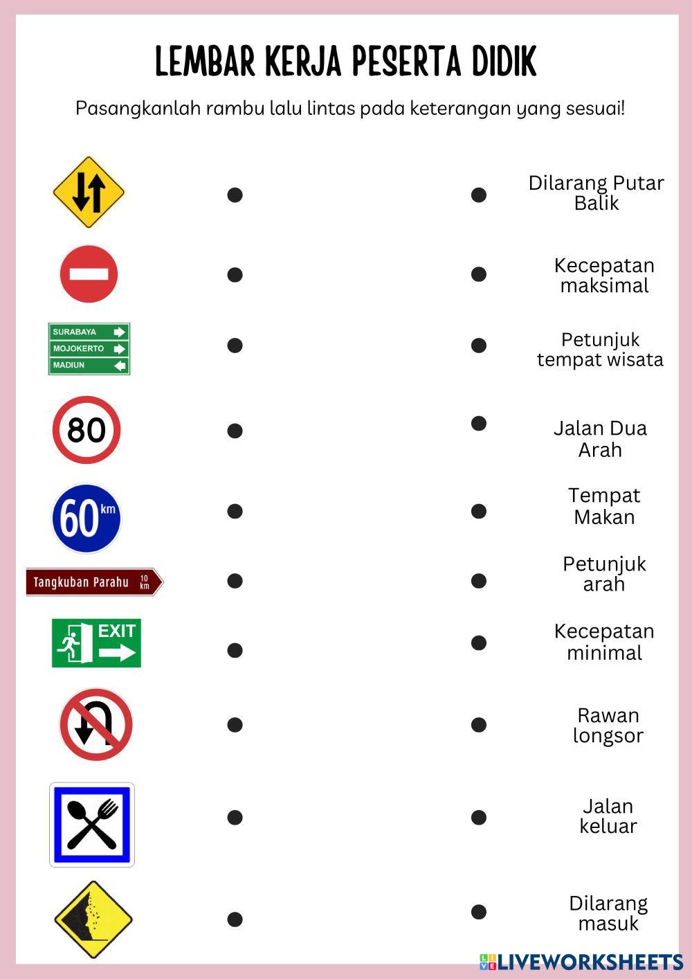 Mengenal Rambu Lalu Lintas Live Worksheets Porn Sex Picture