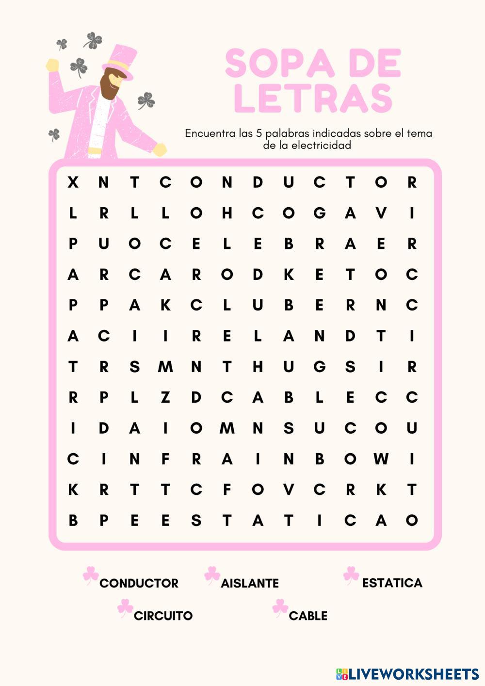 Sopa de letras | Live Worksheets