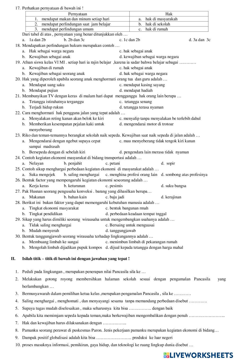 PKN | Live Worksheets