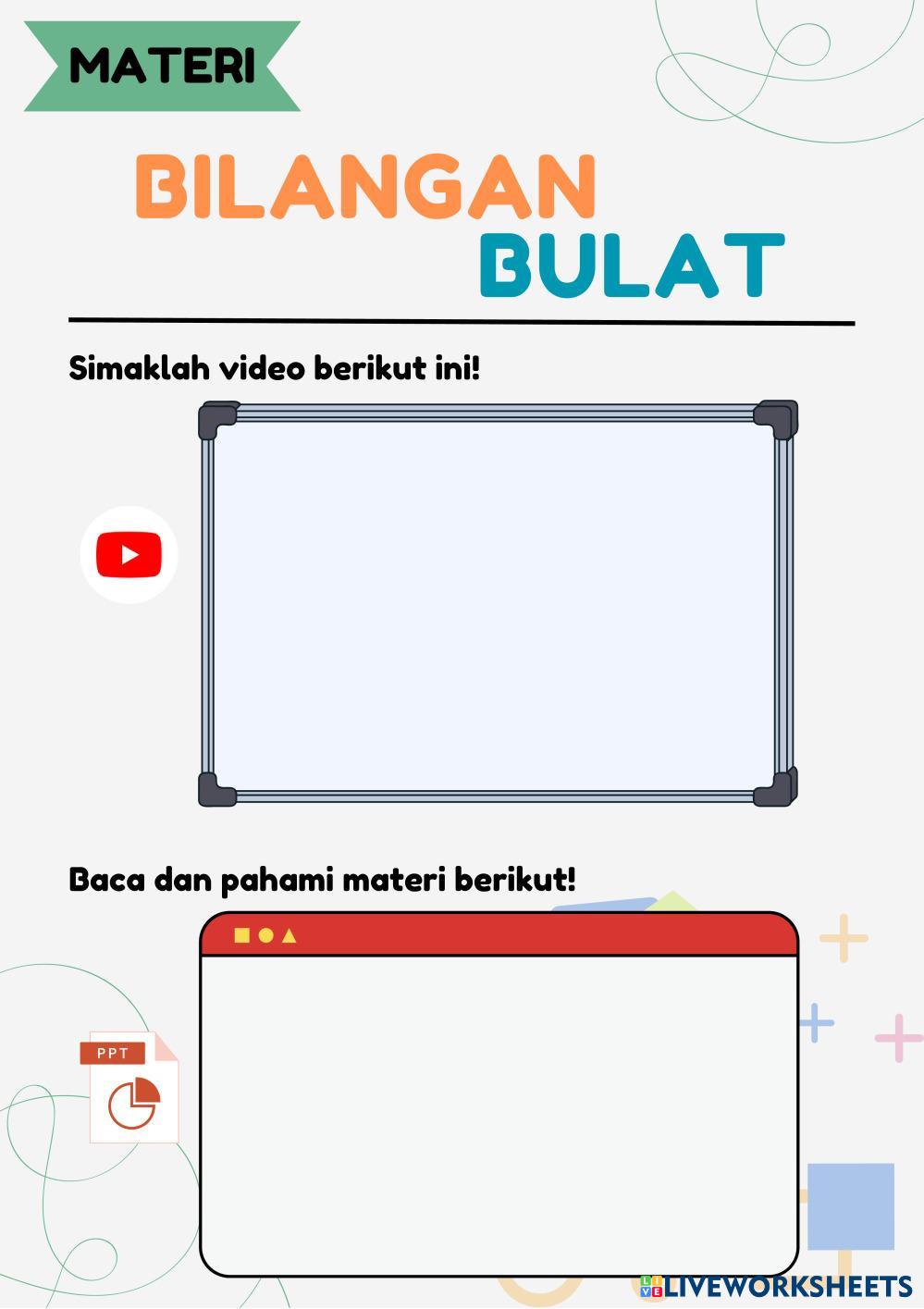 Bilangan Bulat | Live Worksheets