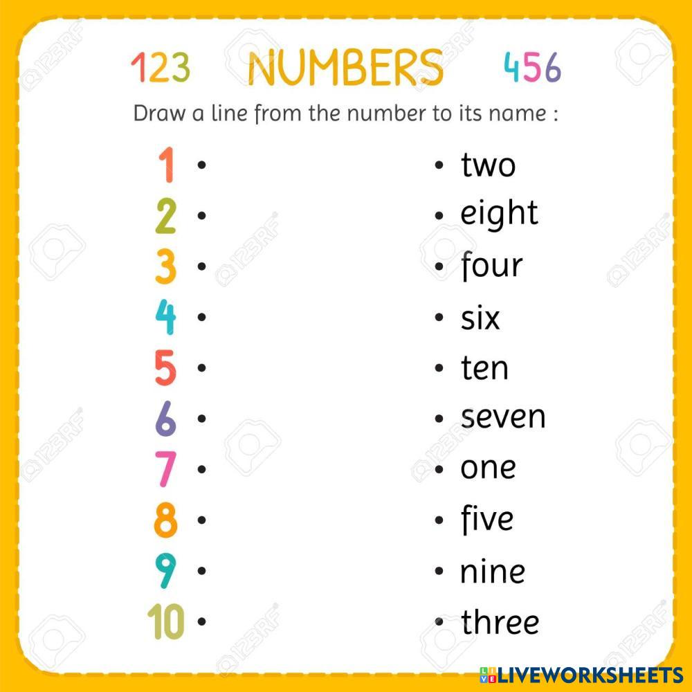 Numbers 7349388 | Ольга Проскурина | Live Worksheets