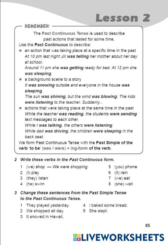 Past Continuous | Live Worksheets