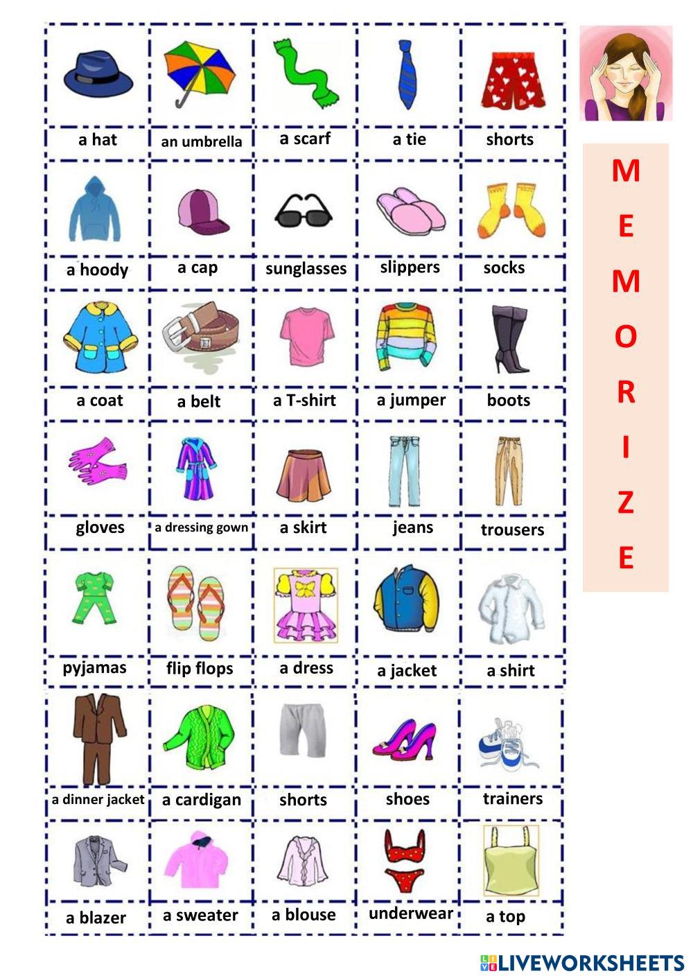 Clothes | Live Worksheets