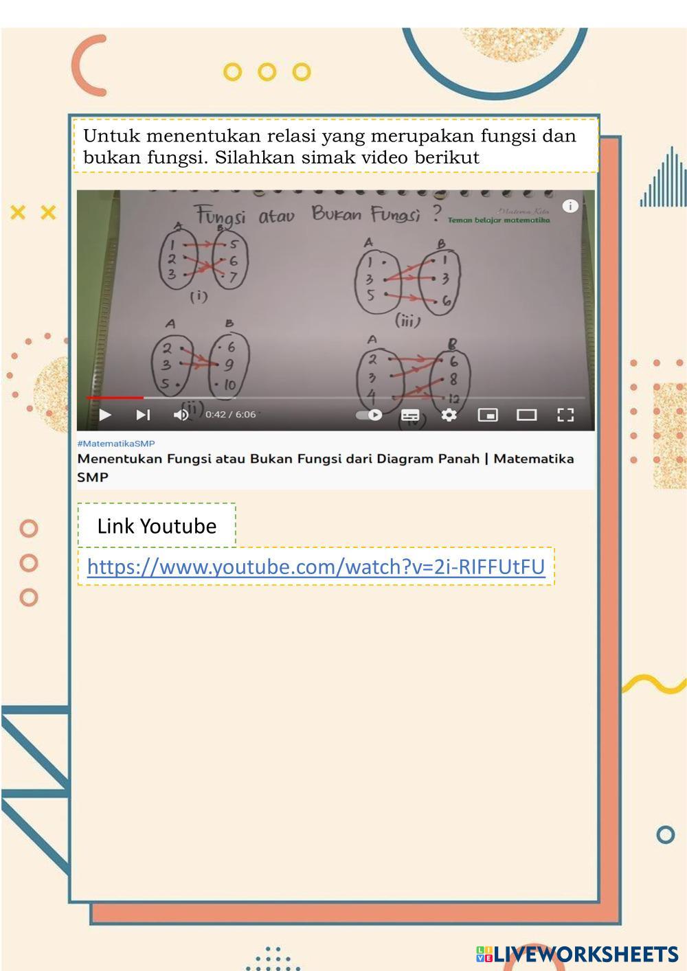 LKPD FUNGSI KELAS 8 | Live Worksheets