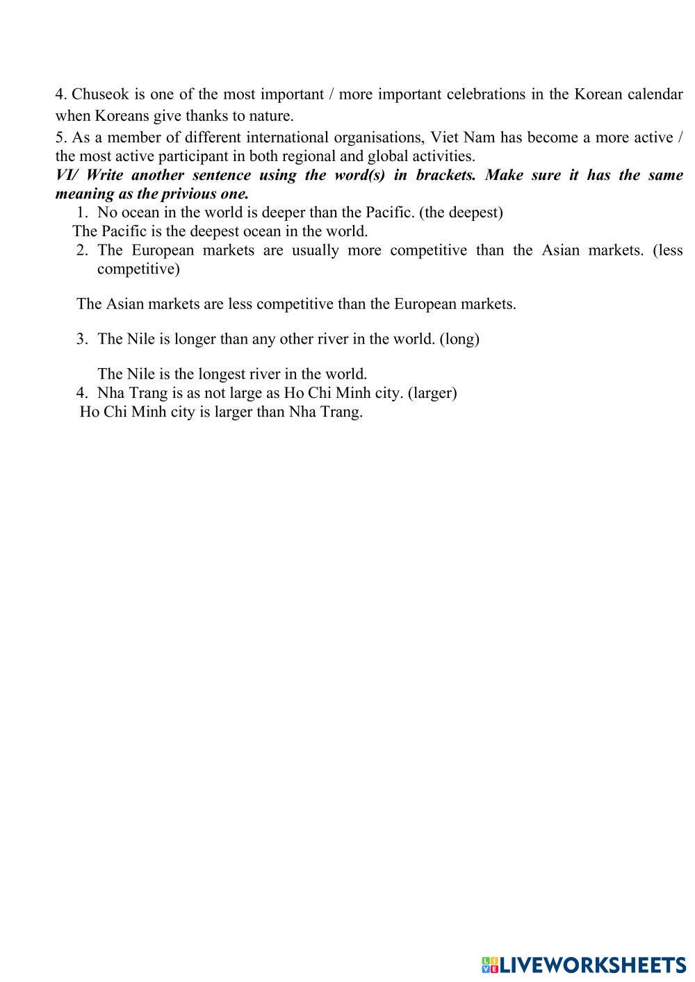 Unit 7 - G10 | Live Worksheets