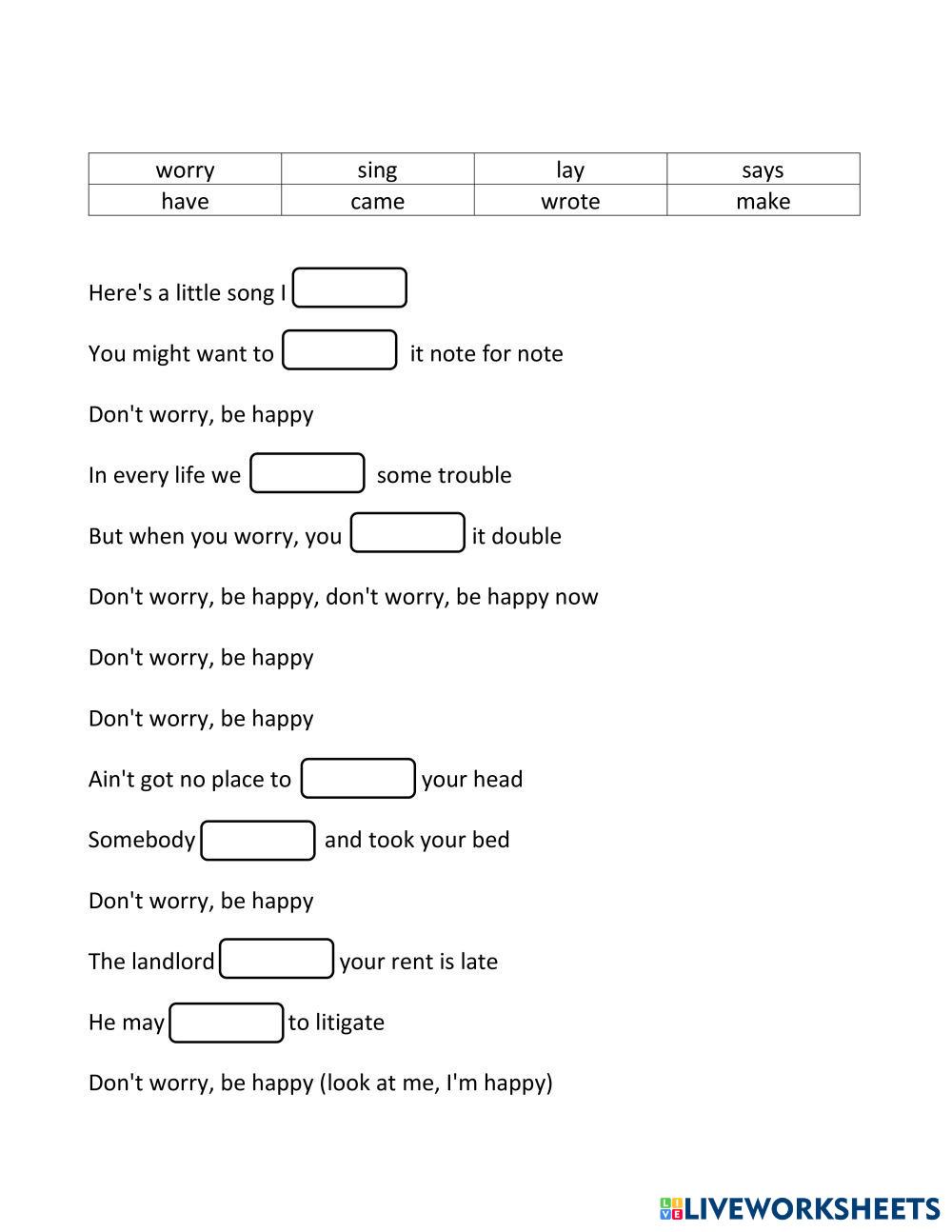 UNIDAD #2: Basic English Words | Live Worksheets