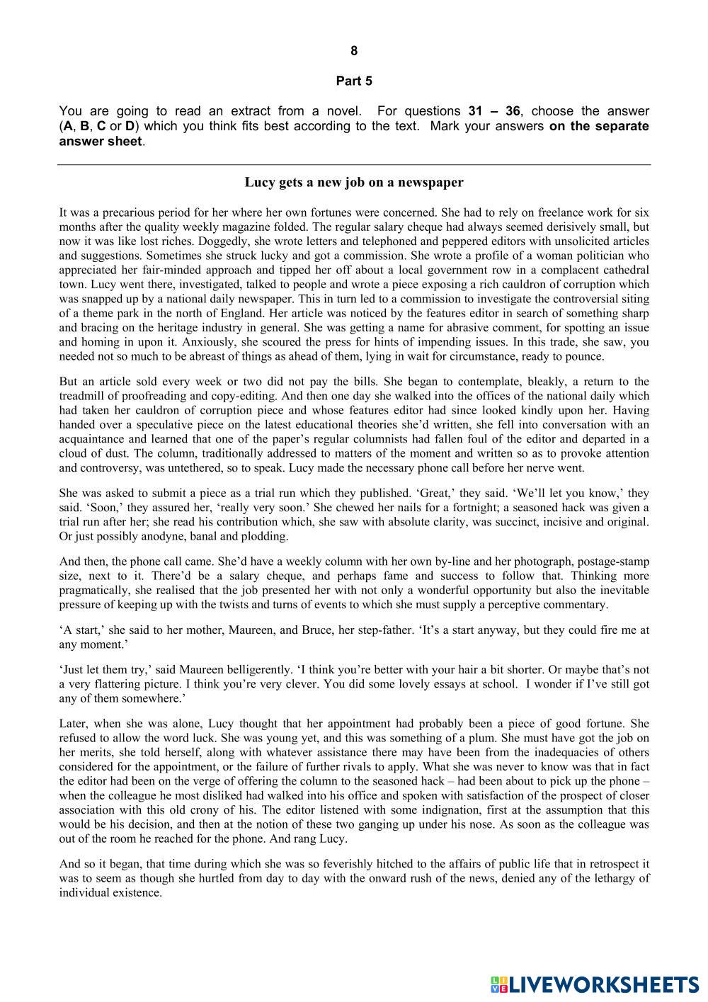 PROFICIENCY LEV… | Free Interactive Worksheets | 7362163