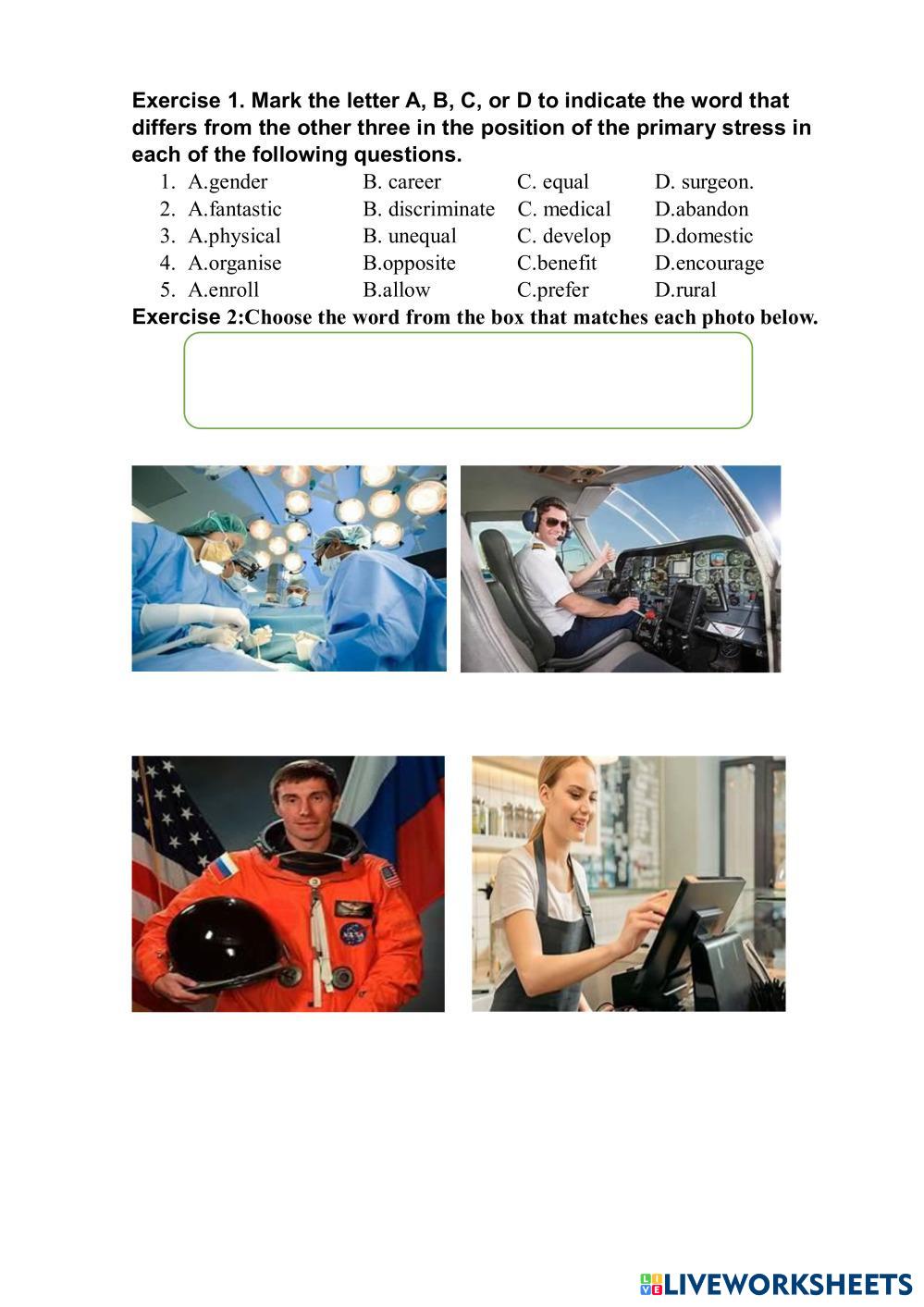 unit 6 Gender equality | Live Worksheets