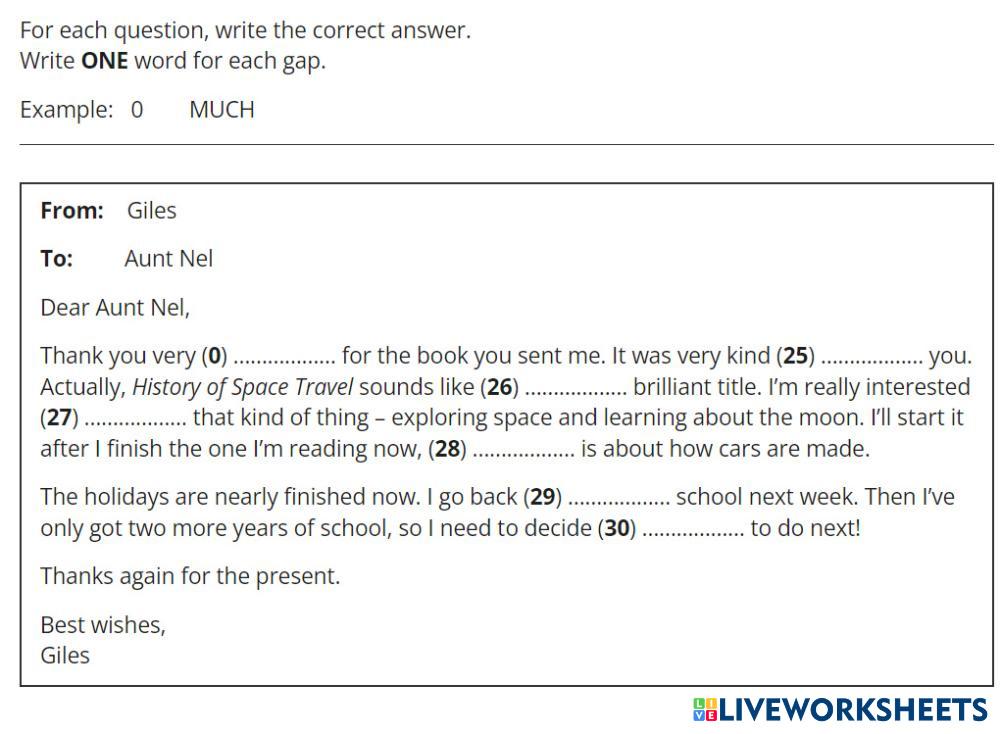 7362606 | KET Reading Part 5 | Trần Sương