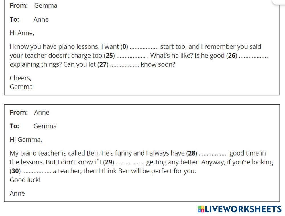 KET Reading Par… | Free Interactive Worksheets | 7362606