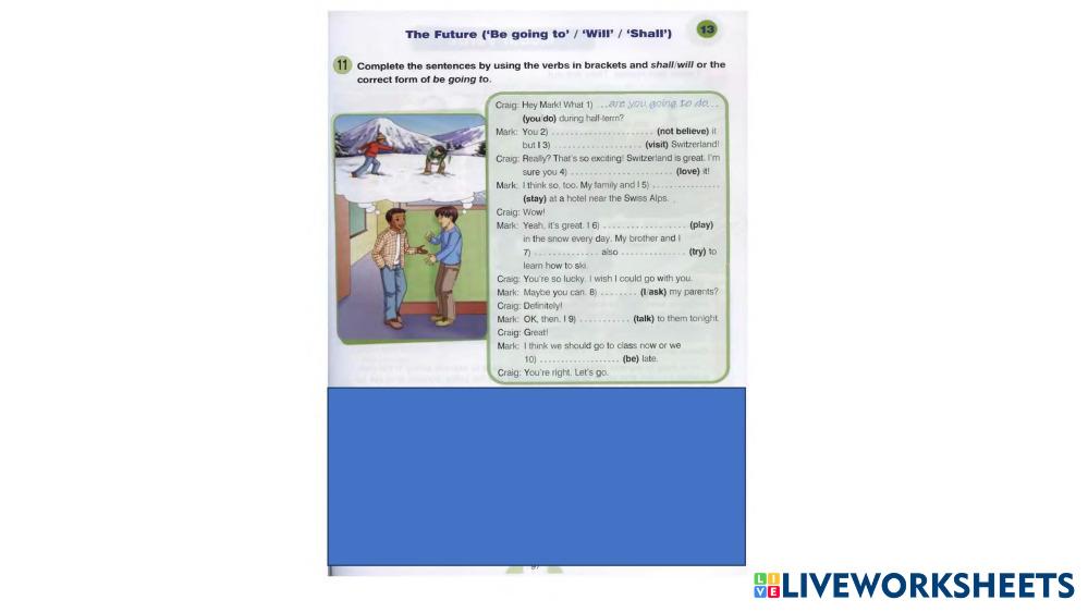 Will Shall Going to | Live Worksheets