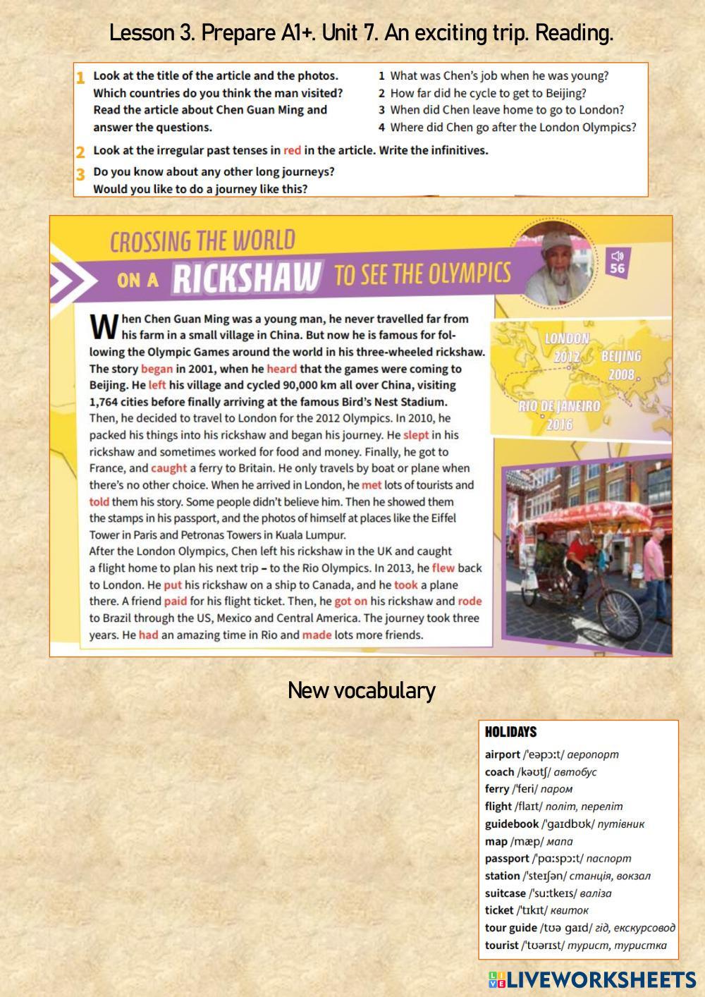 Lesson 3. Prepa… | Free Interactive Worksheets | 7365198