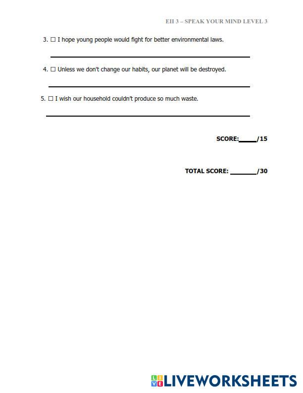 FINAL REVIEW EII3 PART 1 (PP.1-16) | Live Worksheets