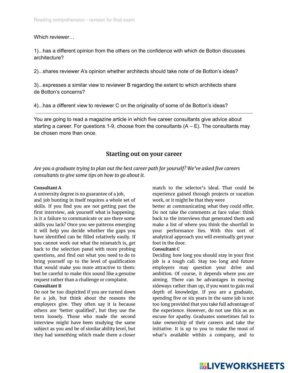 Reading compreh… | Free Interactive Worksheets | 7379297