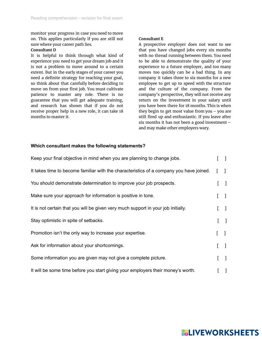 Reading compreh… | Free Interactive Worksheets | 7379297