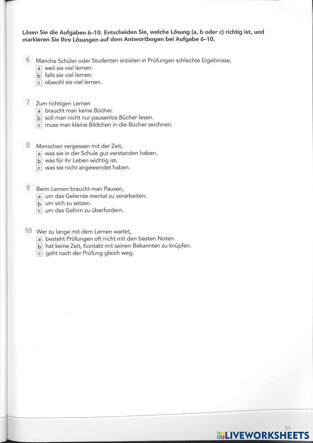 Telc exam | Free Interactive Worksheets | 7382022